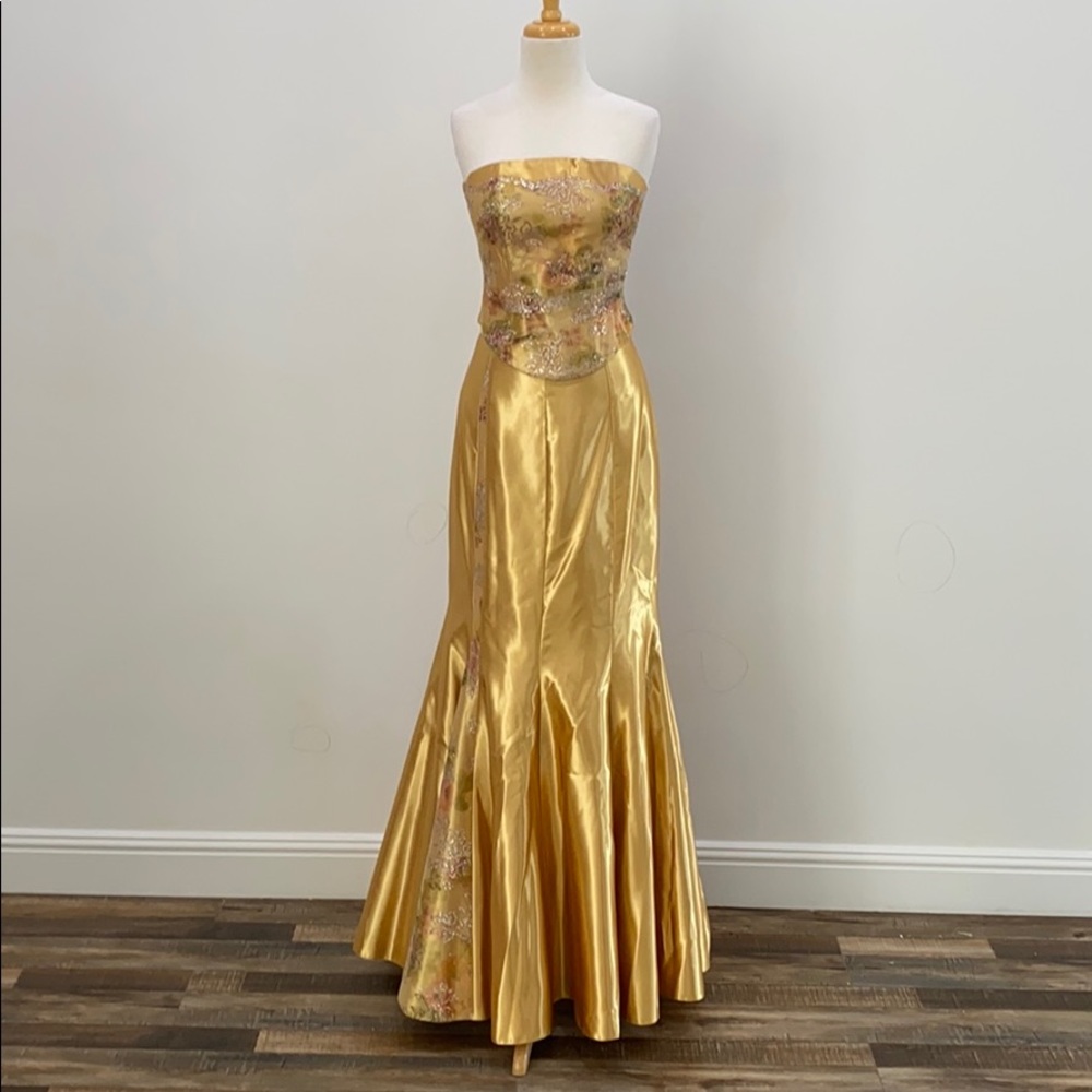 Mermaid Gold Evening Gown - Gem